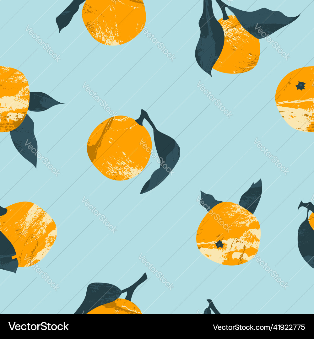 Seamless pattern with juicy mandarin tangerine Vector Image