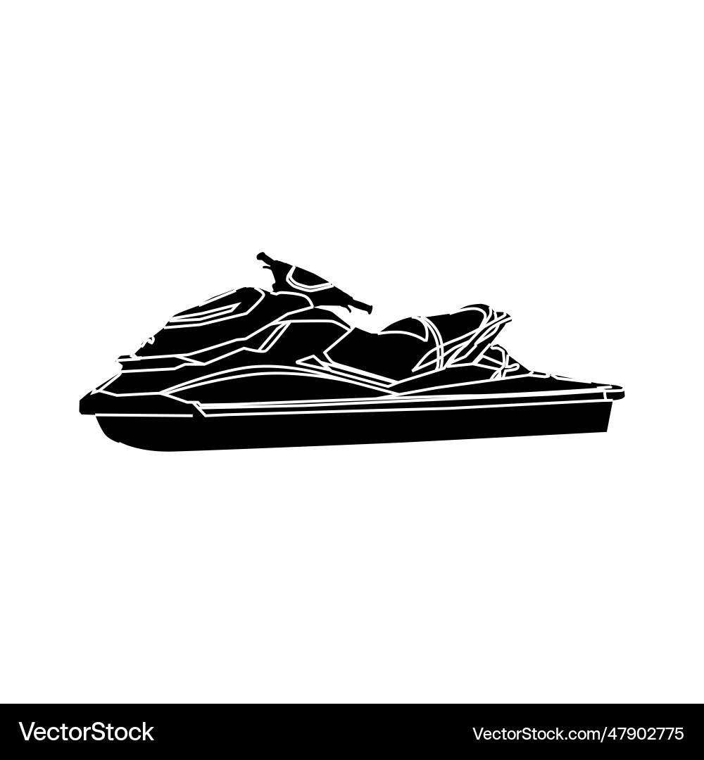 Silhouette jet ski or speed boat design Royalty Free Vector