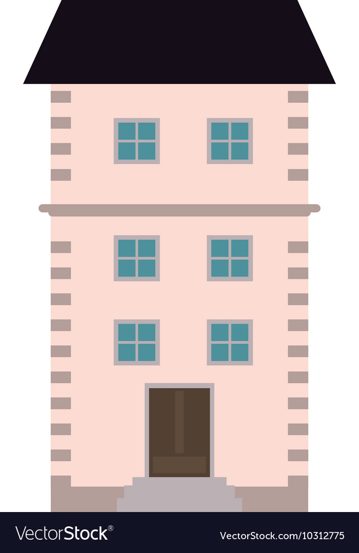 Single building icon Royalty Free Vector Image