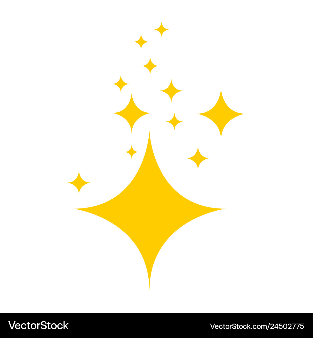 Stars on blank background in flat design yellow Vector Image