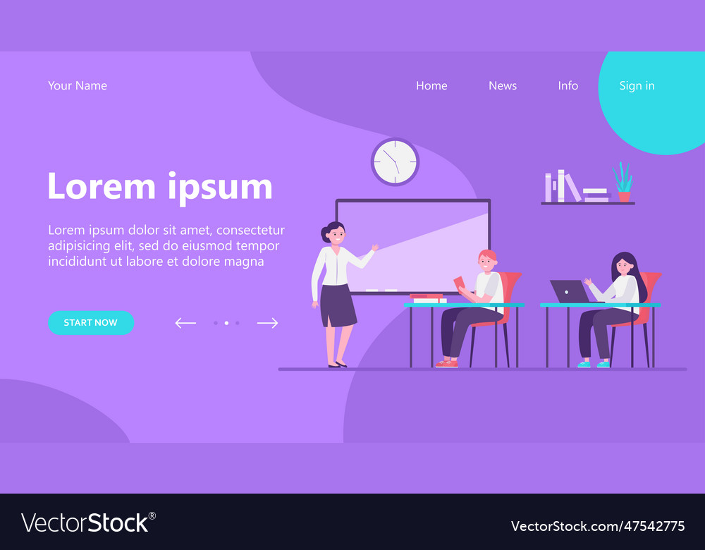 Students in classroom flat Royalty Free Vector Image