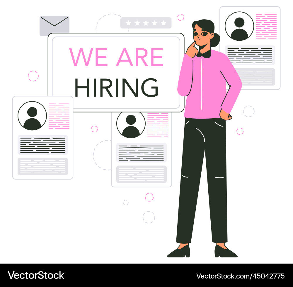 We are hiring job process headhunting Royalty Free Vector