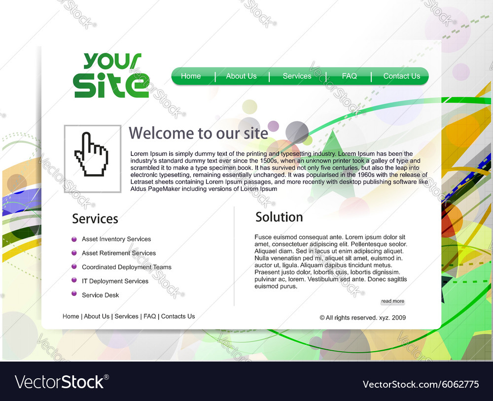 Web site design Royalty Free Vector Image - VectorStock