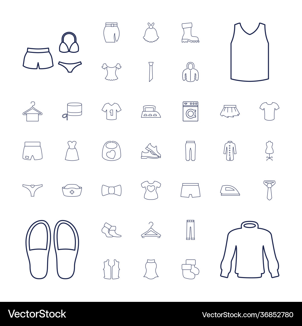 37 clothing icons Royalty Free Vector Image - VectorStock