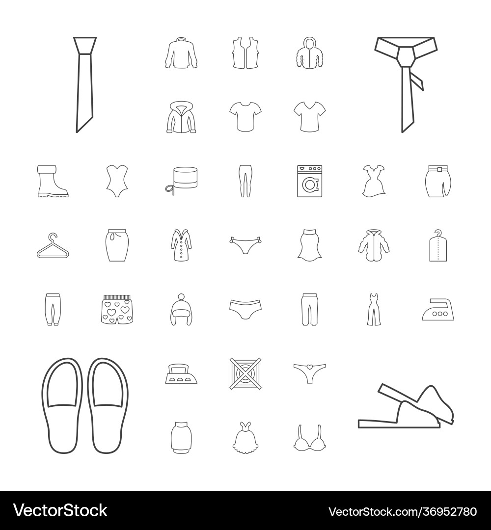 37 clothing icons Royalty Free Vector Image - VectorStock