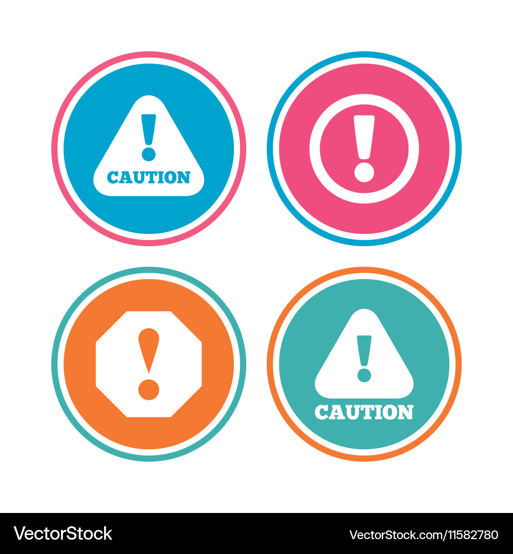Attention caution signs hazard warning icons Vector Image