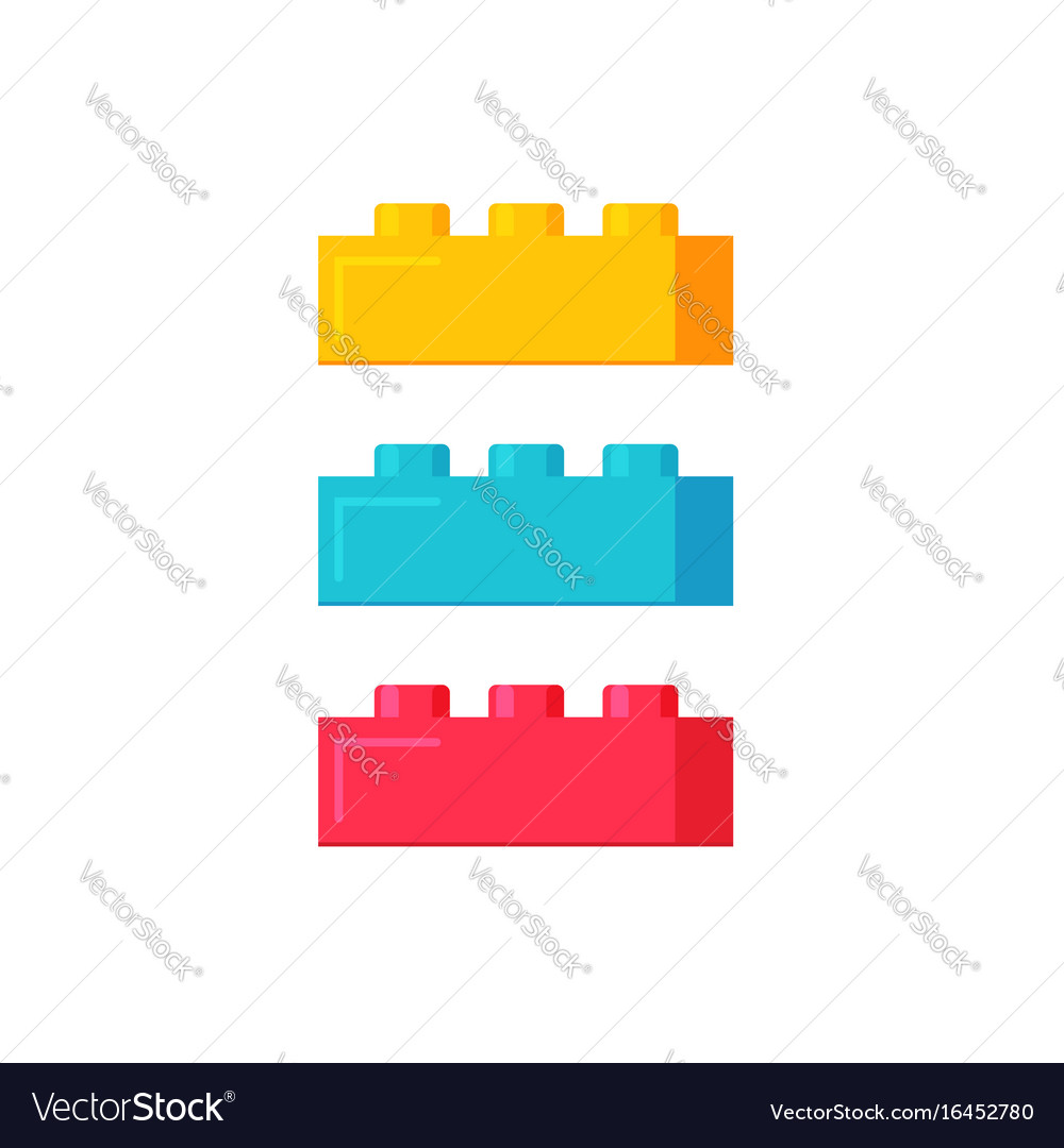Blocks construction toys flat Royalty Free Vector Image