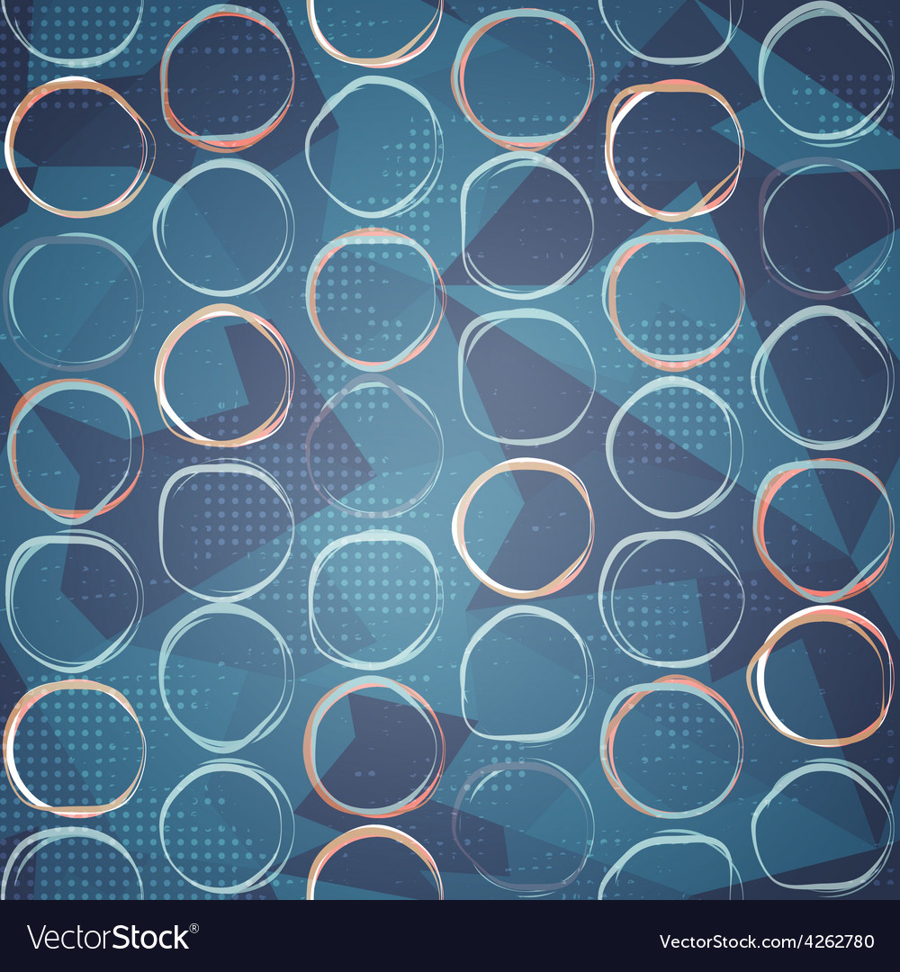 Blue circle seamless pattern Royalty Free Vector Image