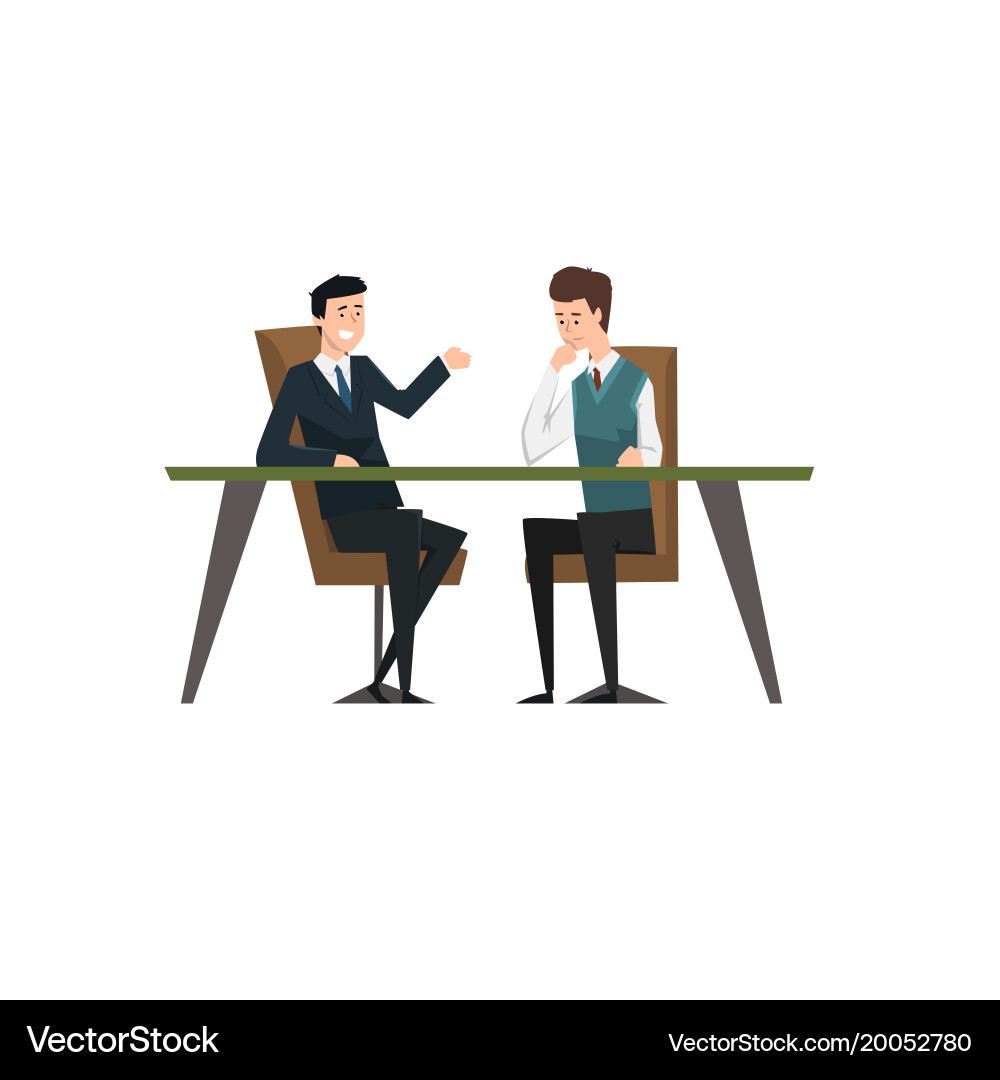 Business partners talking and discussing ideas Vector Image