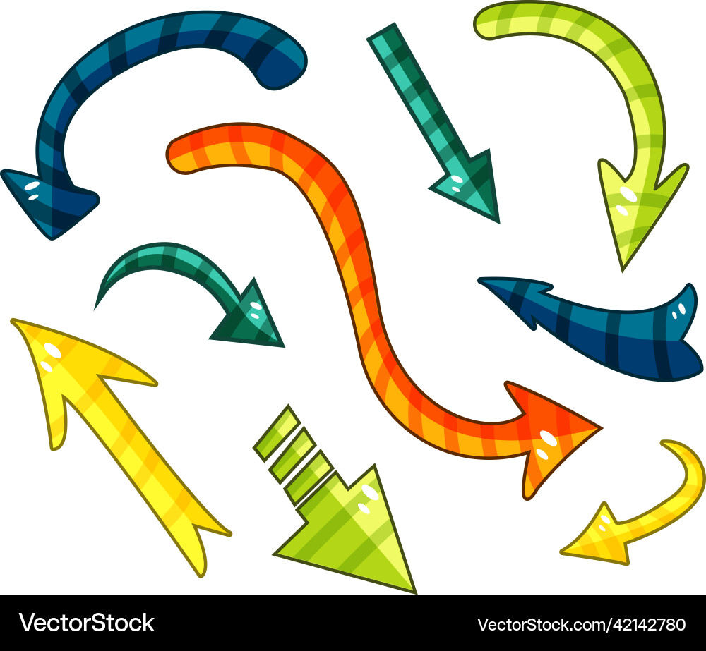 Cartoon colorful arrows design Royalty Free Vector Image