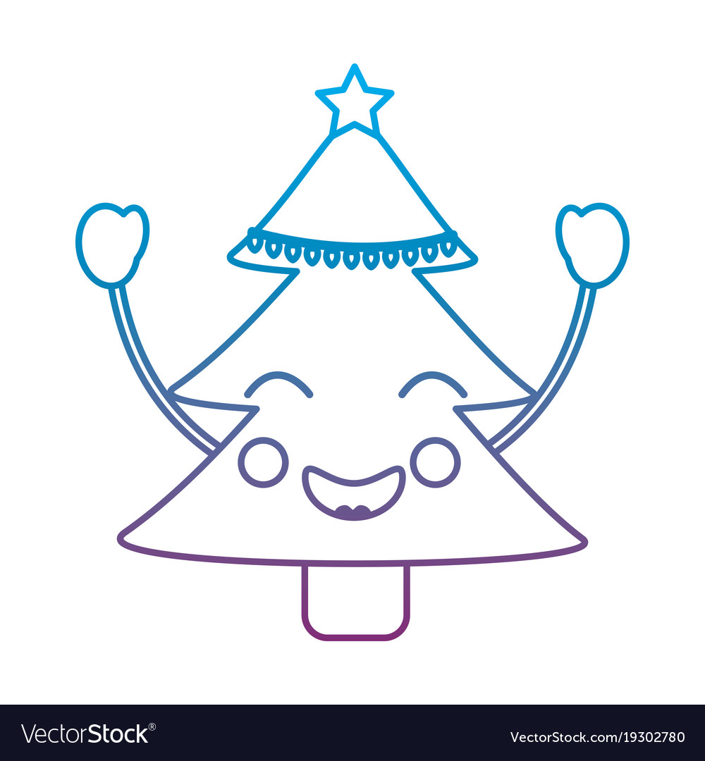 Christmas tree happy emoji icon imag Royalty Free Vector