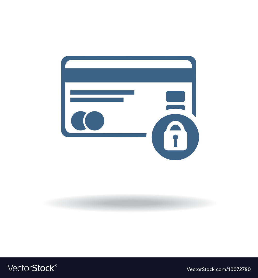 Credit card security icon and padlock Royalty Free Vector