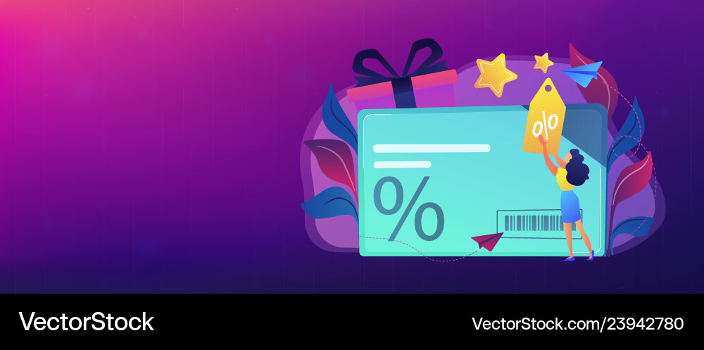 Discount and loyalty card header banner Royalty Free Vector