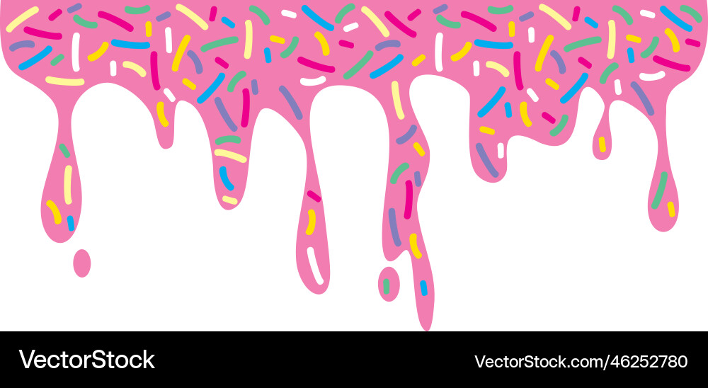 Dripping donut glaze and sprinkles Royalty Free Vector Image