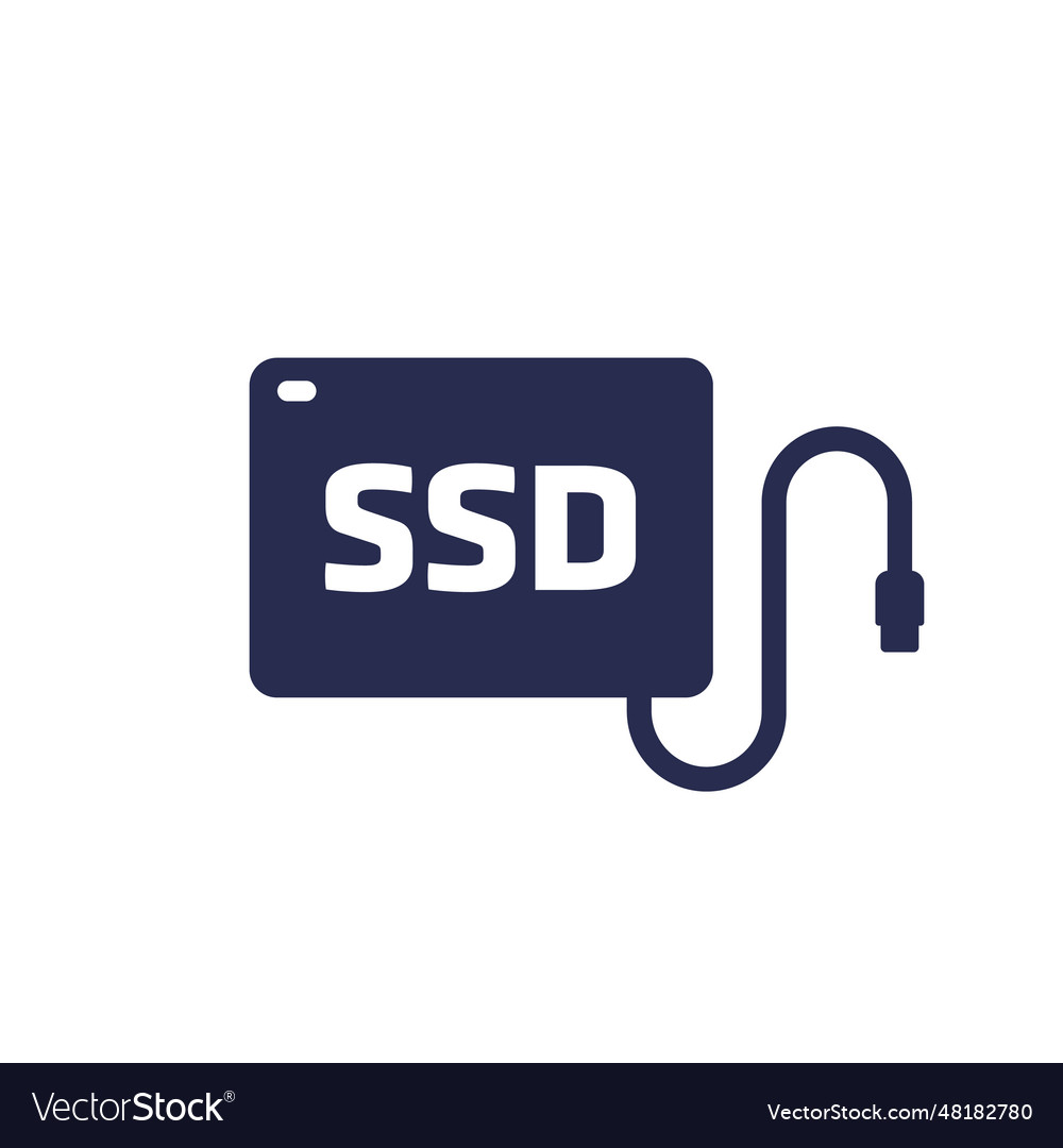 External ssd icon on white solid state drive Vector Image