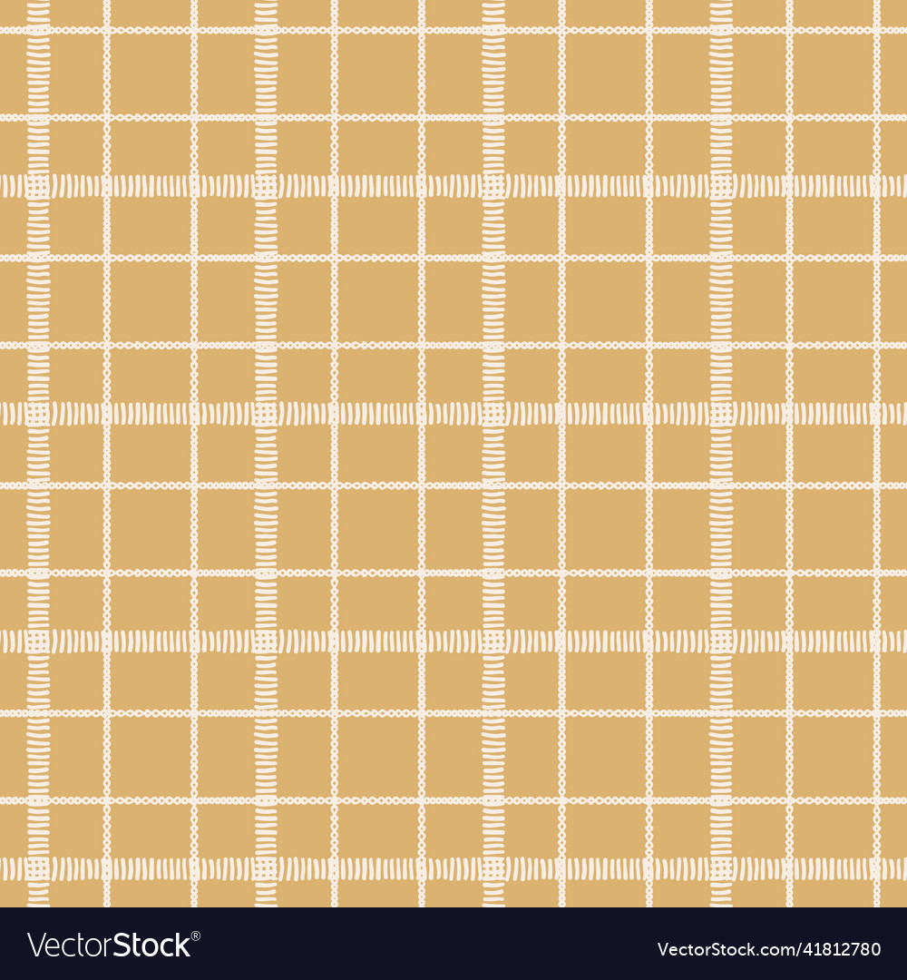 Farmhouse yellow seamless check pattern Royalty Free Vector