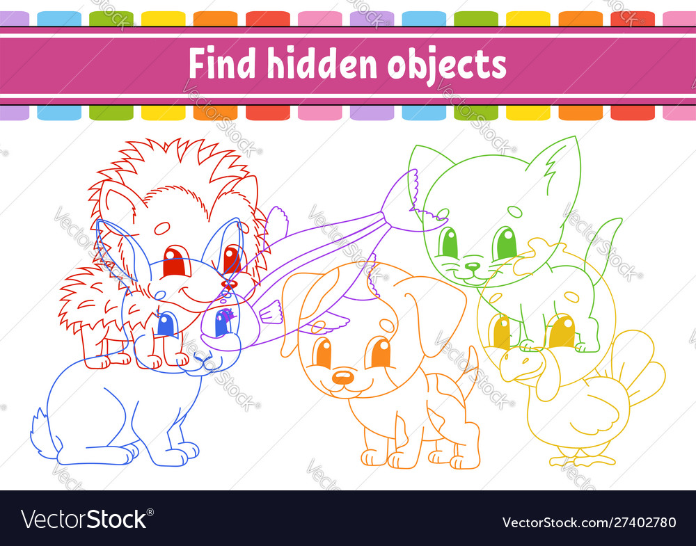 Find and count education developing worksheet Vector Image