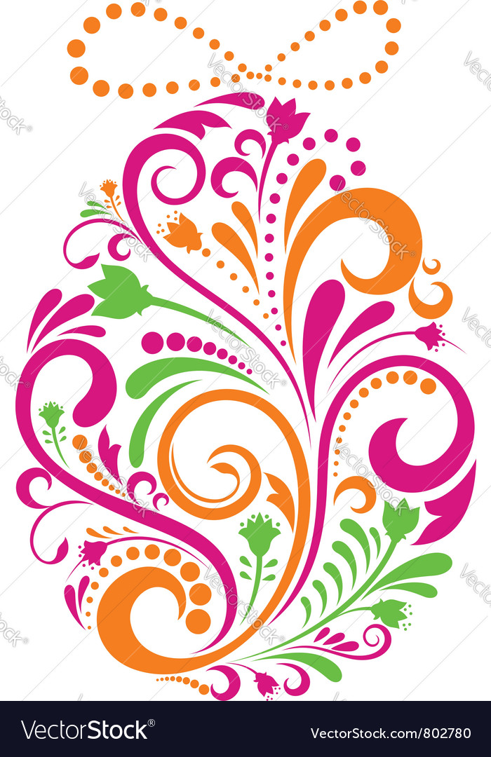 Floral easter egg Royalty Free Vector Image - VectorStock