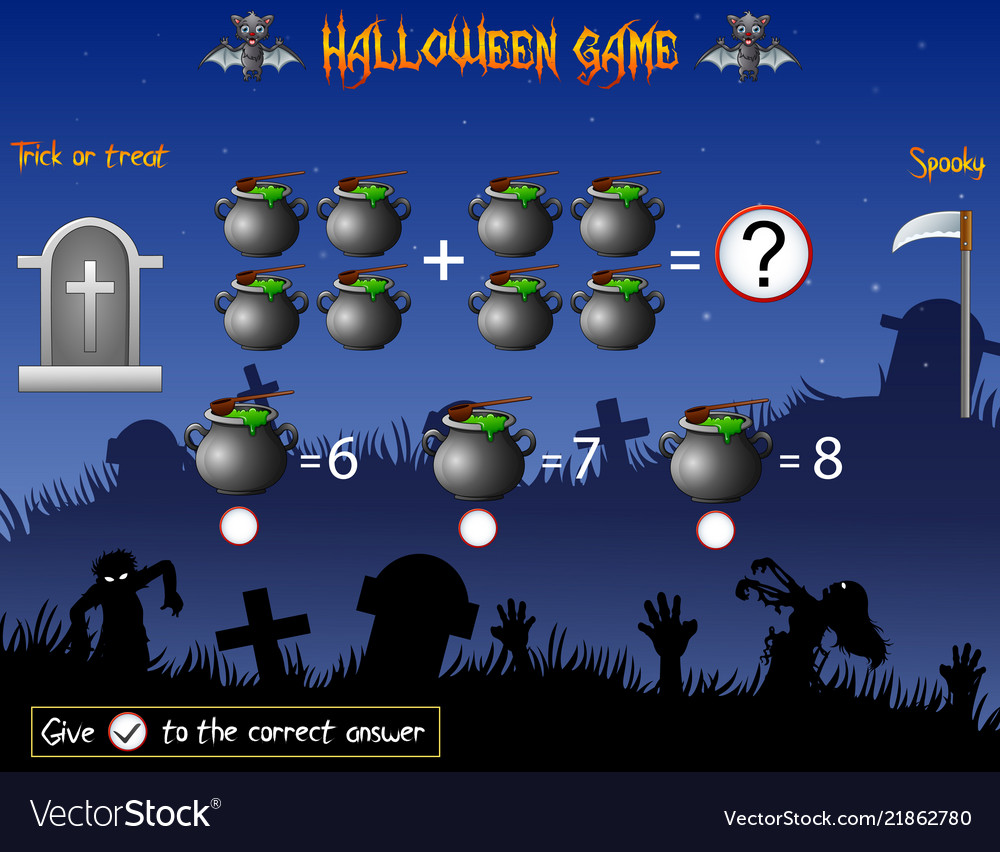 Game count the cauldron in halloween theme Vector Image