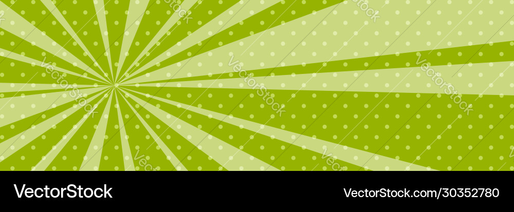 Green pop art retro background with sunbeams Vector Image