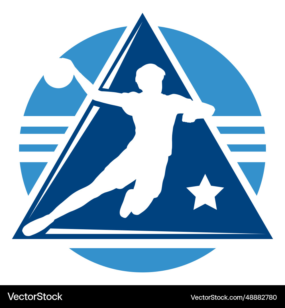 Handball male player logo Royalty Free Vector Image