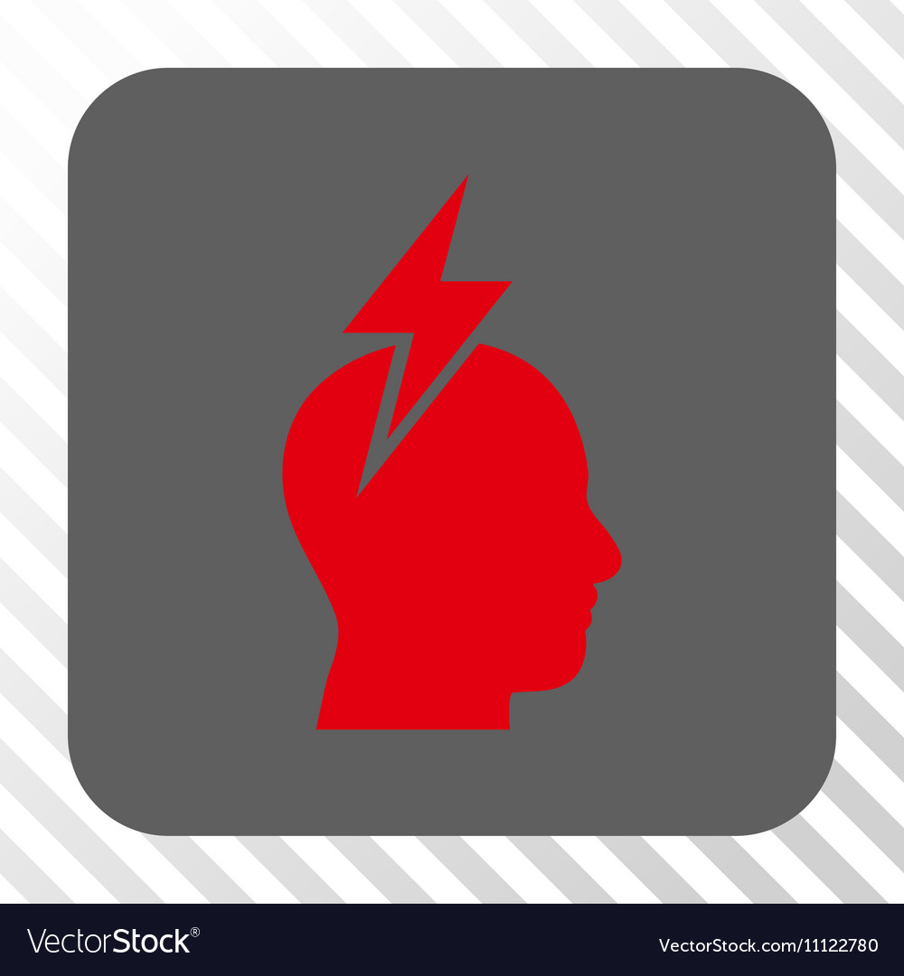 Headache rounded square button Royalty Free Vector Image