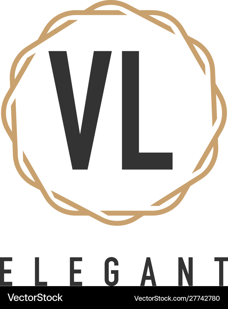 Initial letter vl luxurious minimalist elegant Vector Image