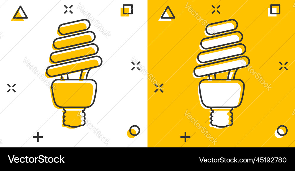 Light bulb icon in comic style lightbulb cartoon Vector Image