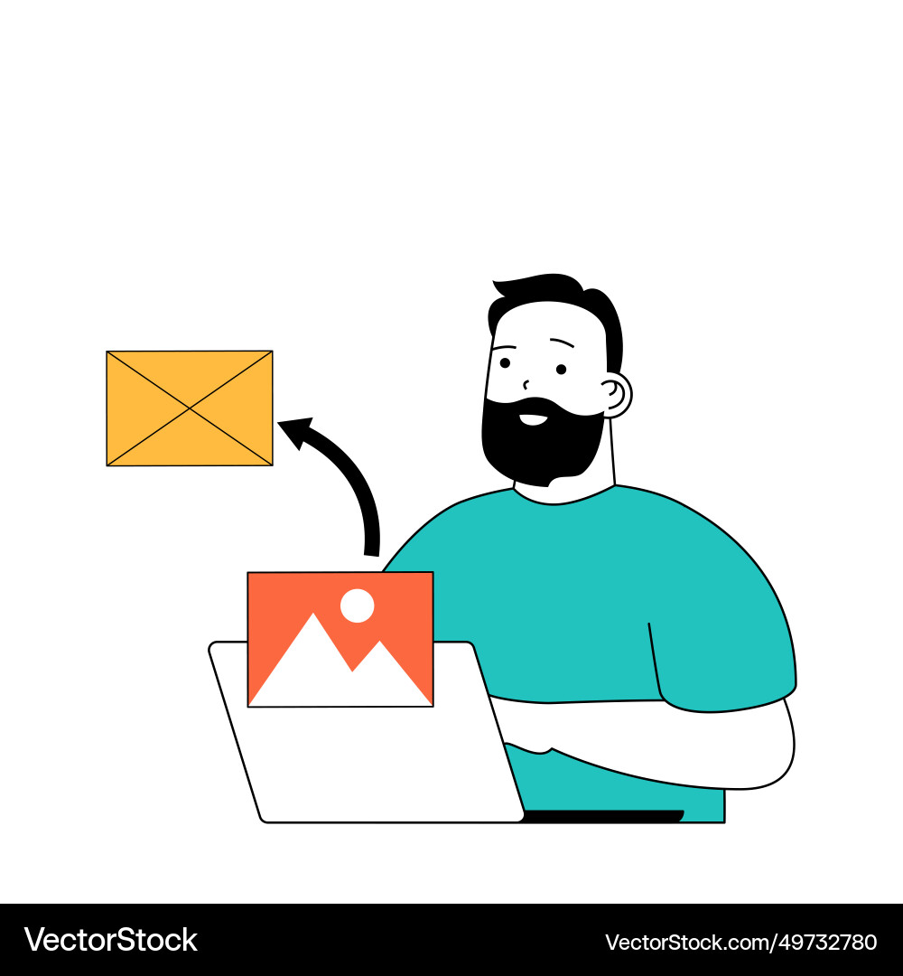 Marketing and development concept with cartoon Vector Image