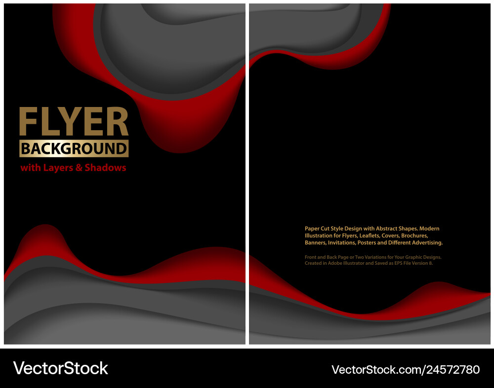 Modern flyer paper cut style design with layers Vector Image