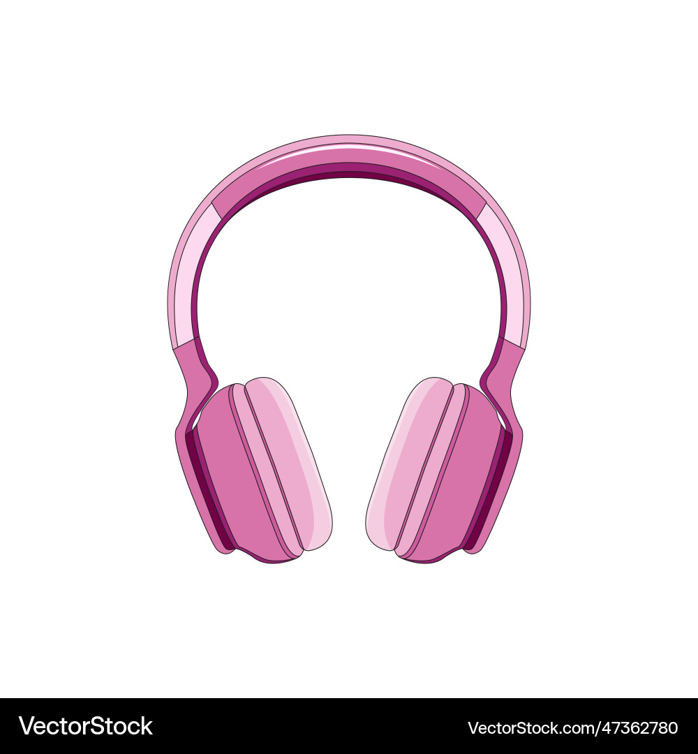 Pink headphones iconaudio device Royalty Free Vector Image