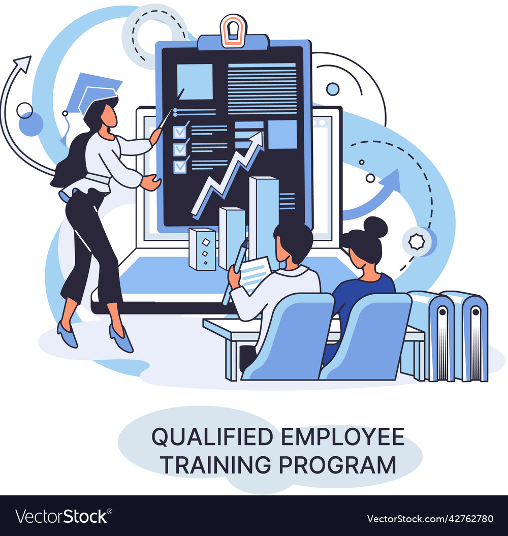 Qualified employee training program refresher Vector Image