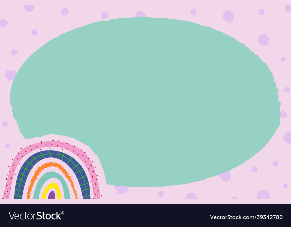 Rainbow frame funky doodle border design Vector Image