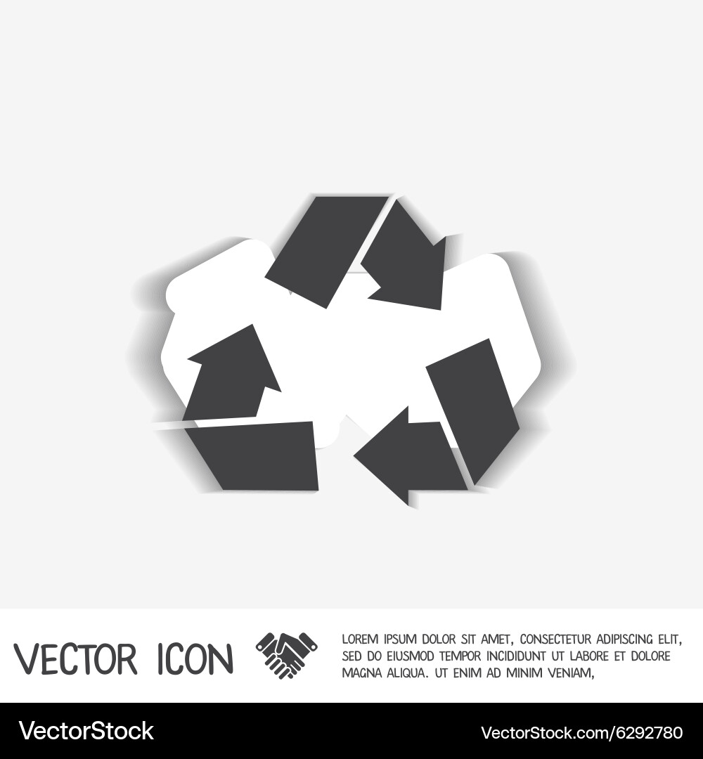 Recycle symbol environmental icon arrow Royalty Free Vector
