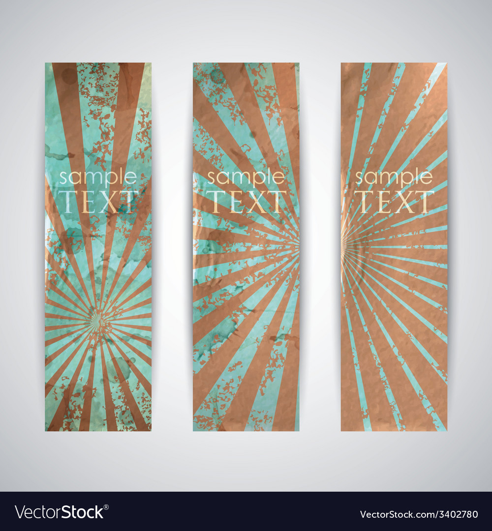 Set of vintage banners with grunge cardboard Vector Image
