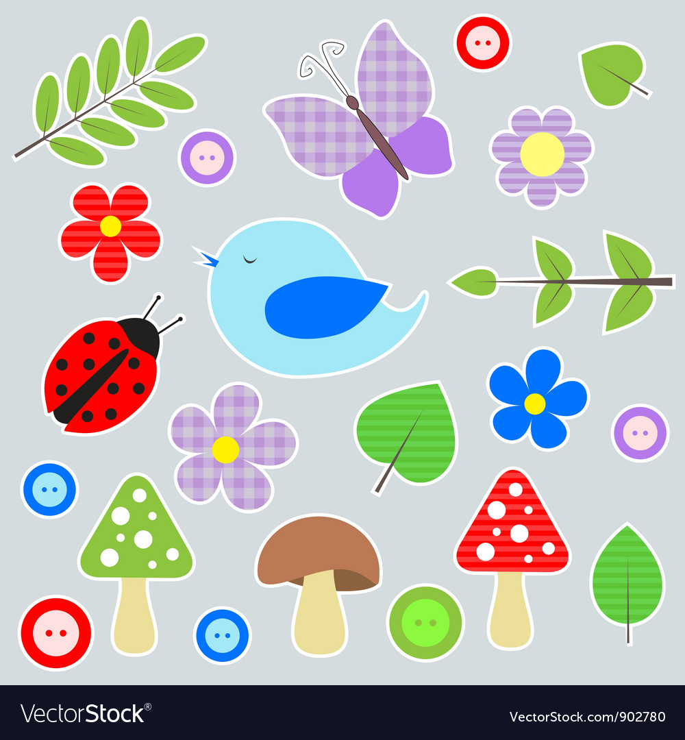 Set scrapbook elements Royalty Free Vector Image