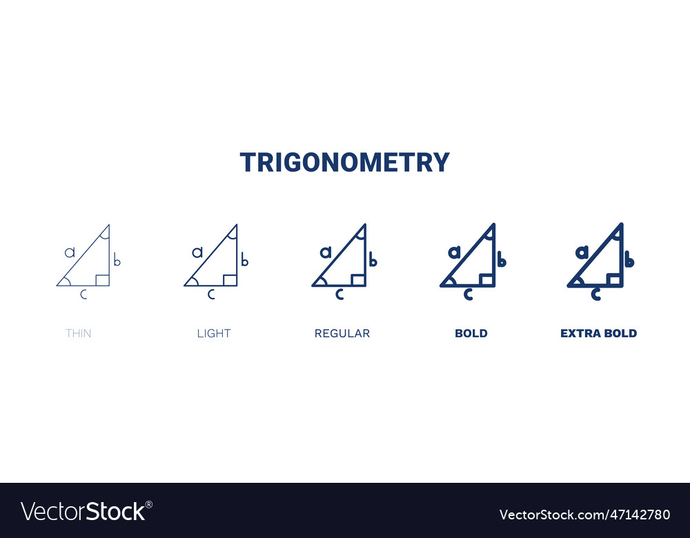 Trigonometry icon thin light regular bold black Vector Image