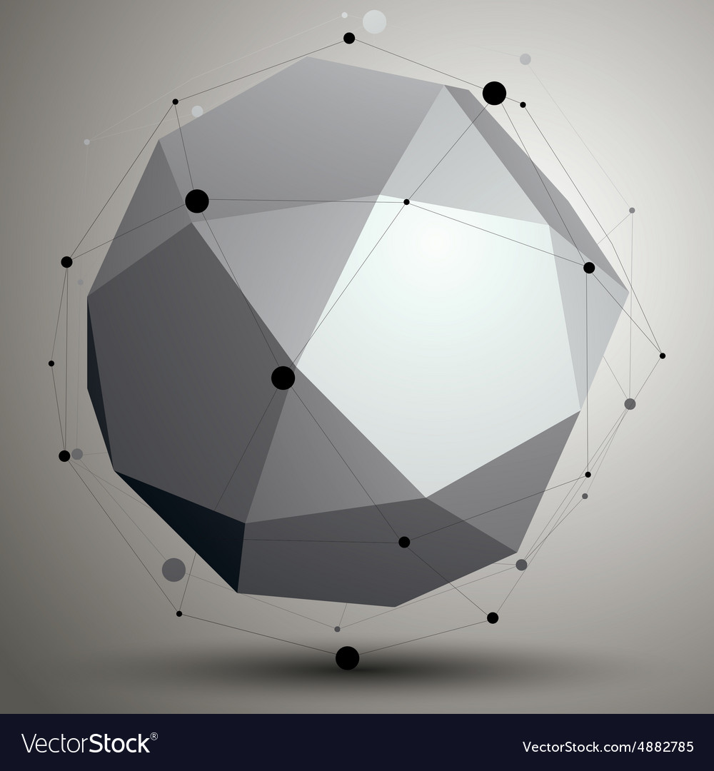 Abstract Asymmetric Monochrome Object Complicated Vector Image