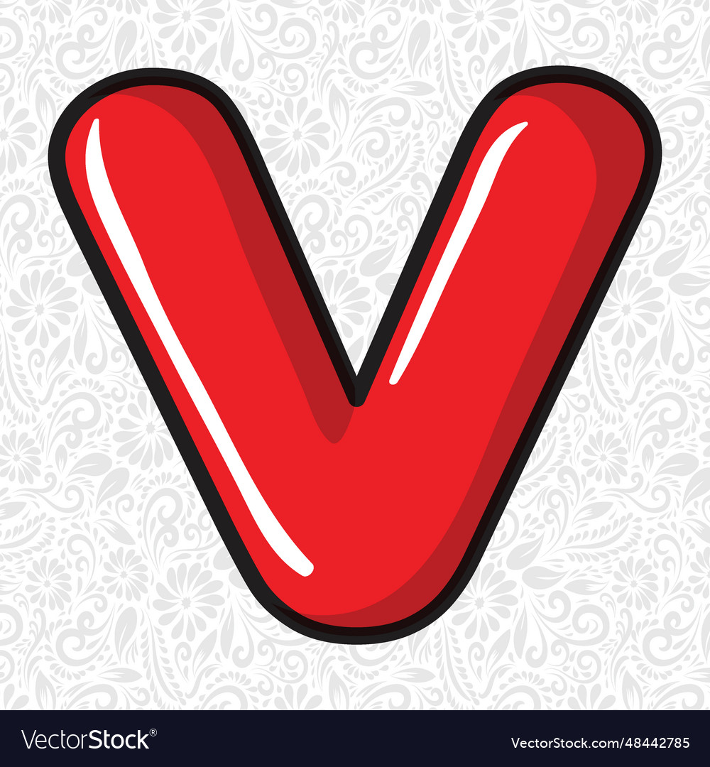 Alphabet small letter v latter art alphabet font Vector Image