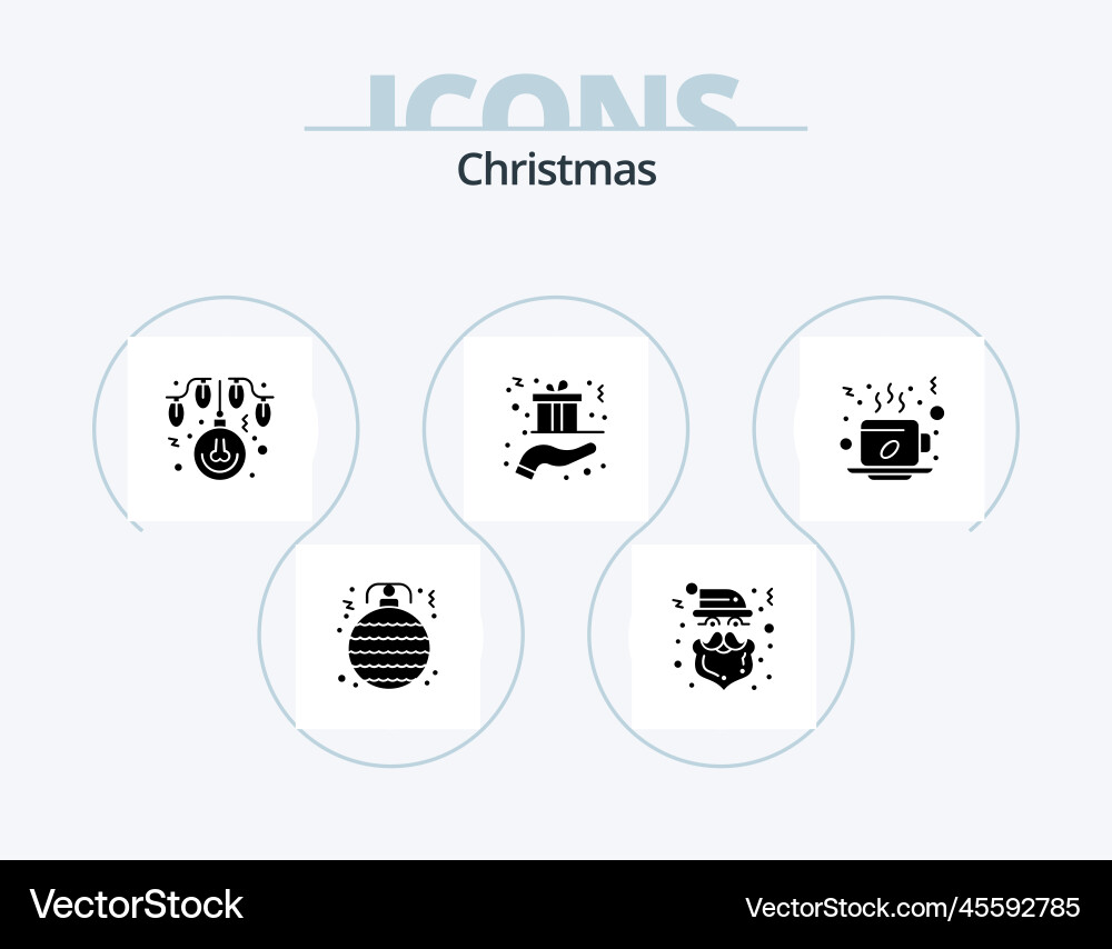 Christmas glyph icon pack 5 icon design winter Vector Image