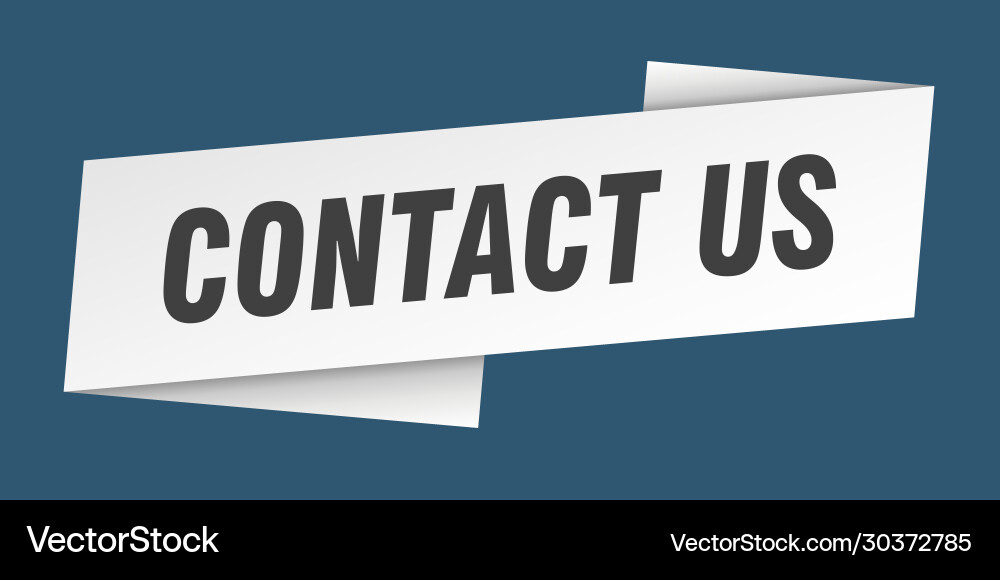 Contact us banner template ribbon Royalty Free Vector Image
