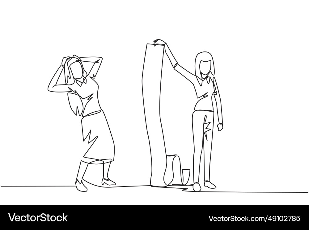 Continuous one line drawing of shocked Royalty Free Vector
