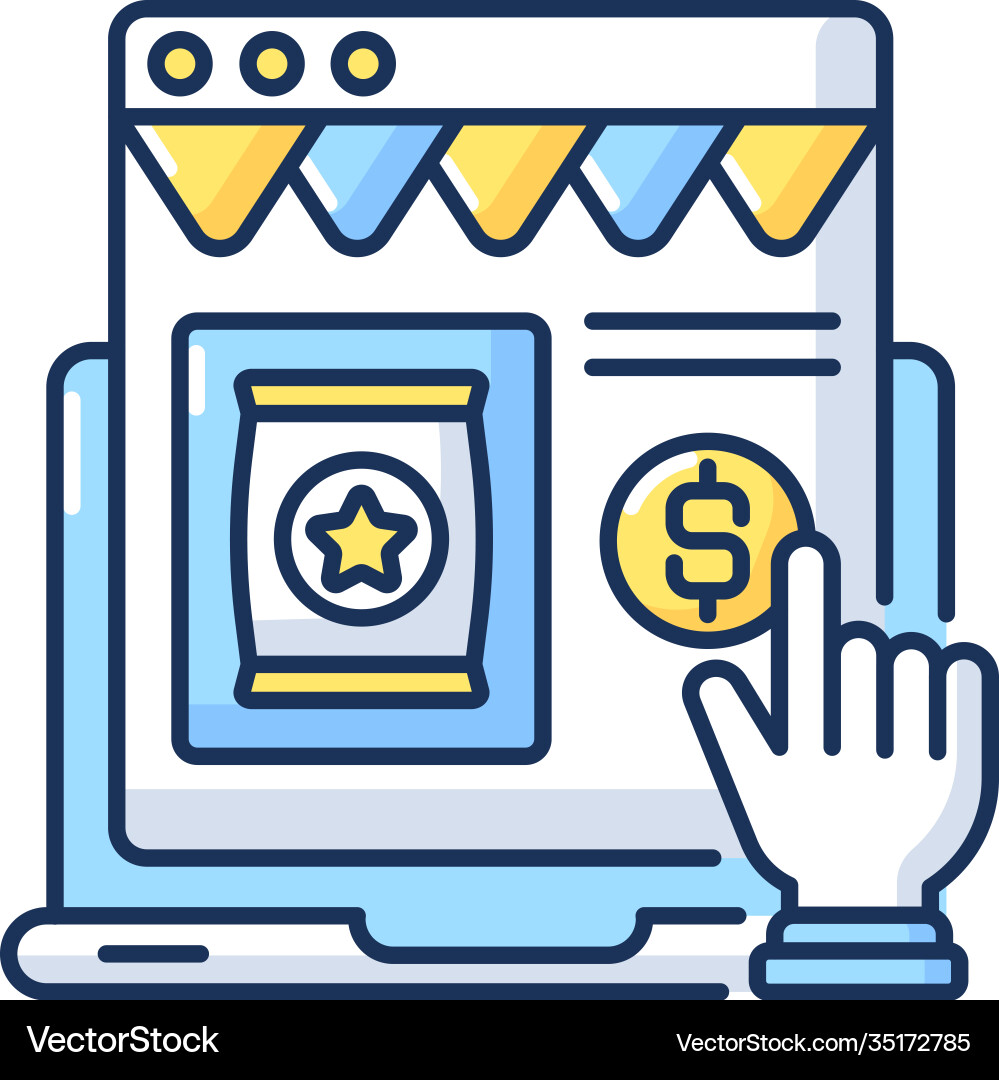 Ecommerce Rgb Color Icon Royalty Free Vector Image