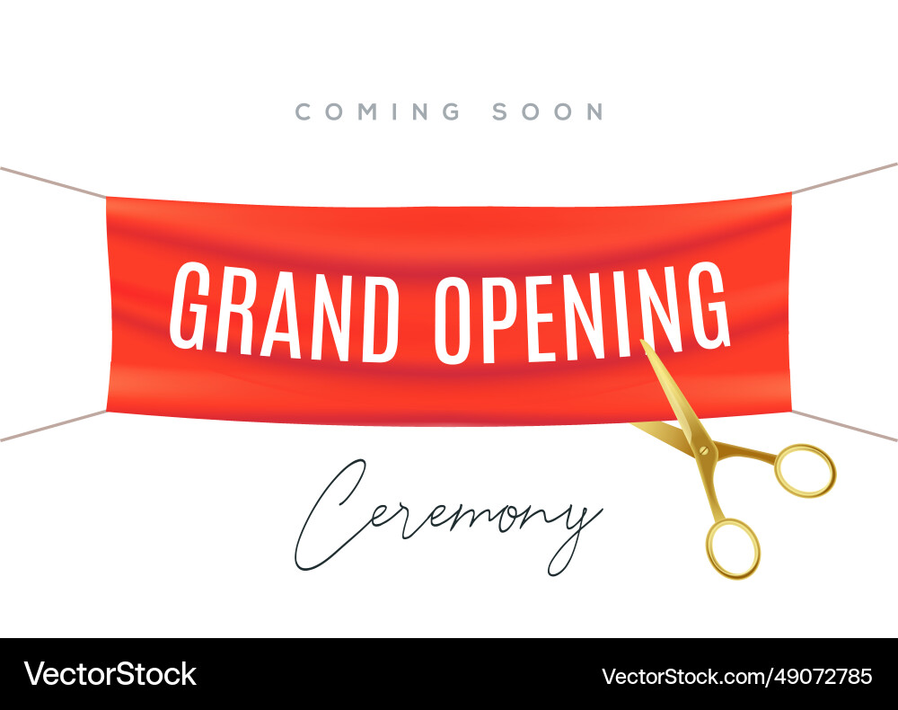 Grand opening ceremony poster concept invitation Vector Image