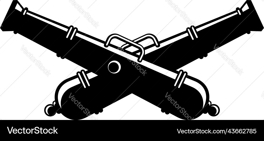 Heraldic cannon gun royal heraldry icon Royalty Free Vector