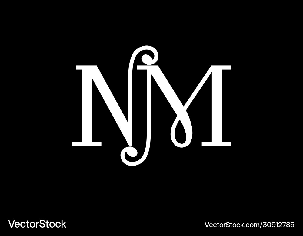 Initial monogram letter n m logo design template Vector Image
