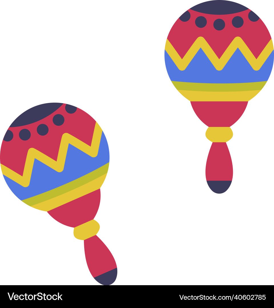 Maraca rattle pair for music shaking as mexican Vector Image