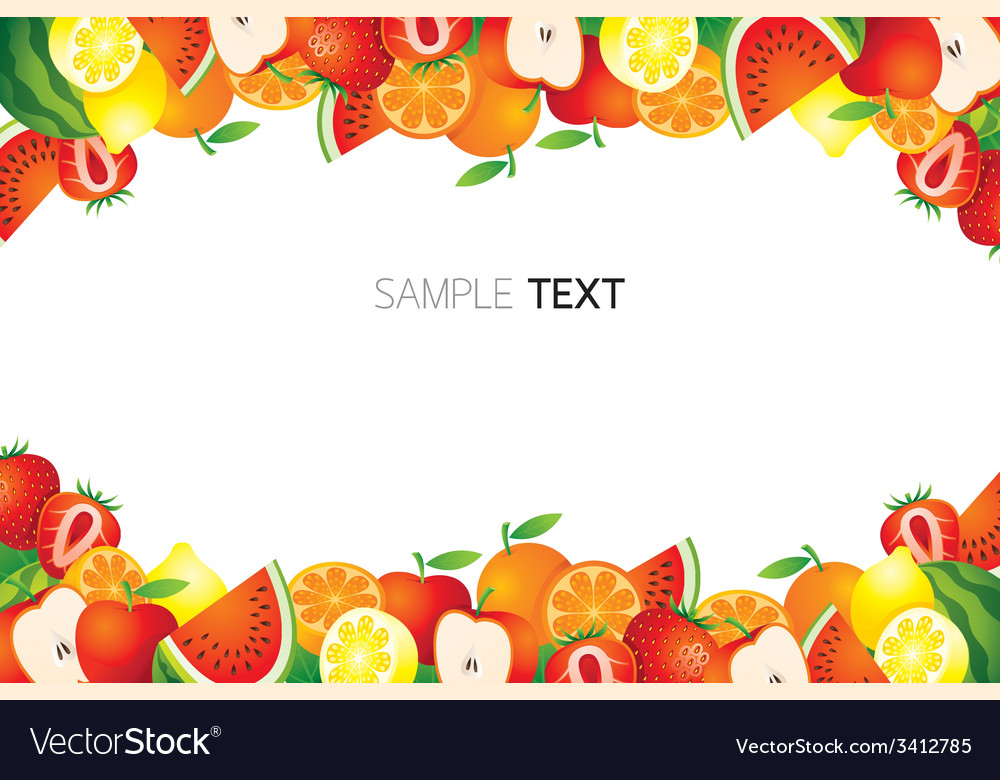 Mixed fruits frame border Royalty Free Vector Image Mixed fruits frame border Royalty Free Vector Image