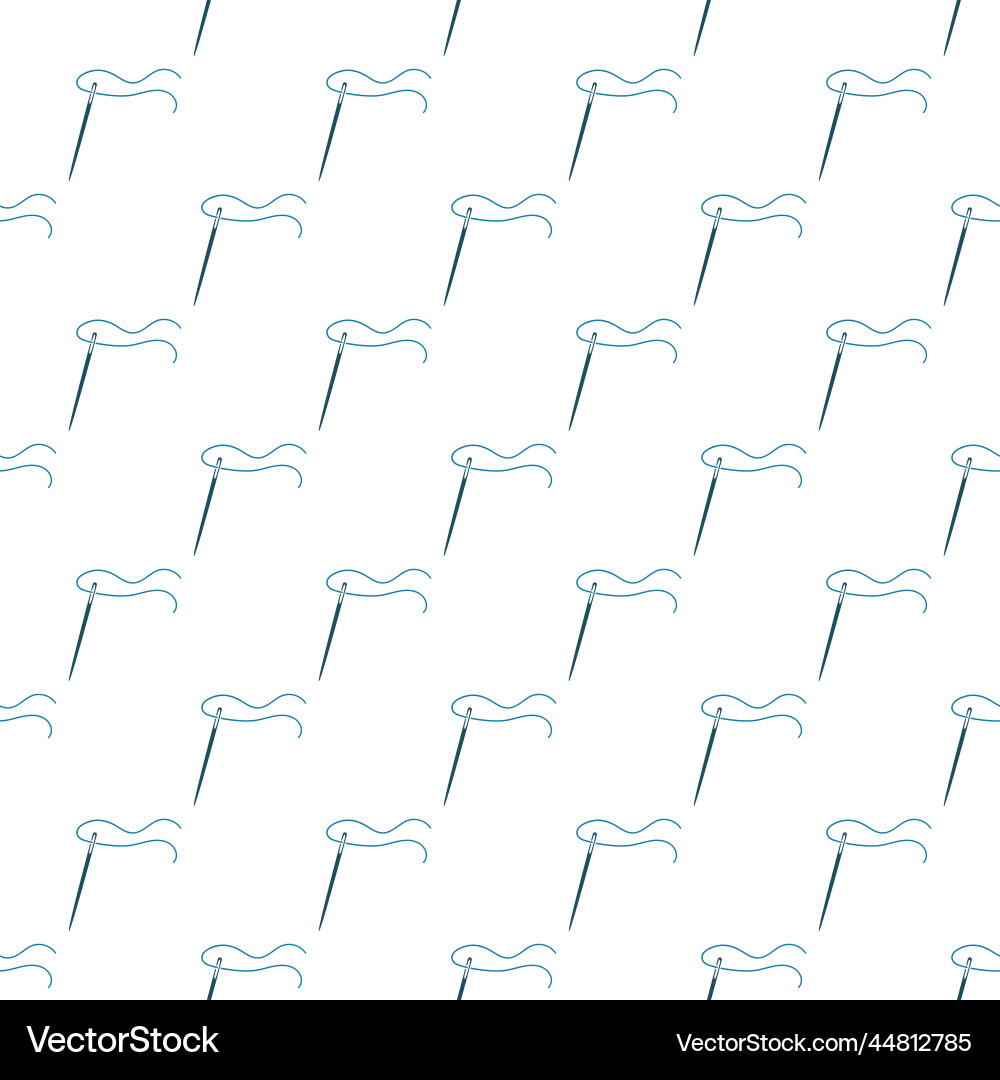 Needle with thread pattern sewing seamless Vector Image