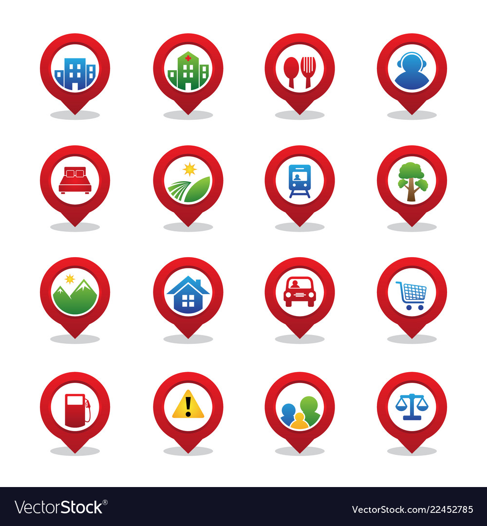 Set navigation map Royalty Free Vector Image - VectorStock